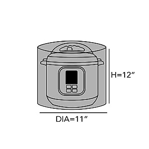 Covermates Keepsakes – Pressure Cooker Cover – Dust Protection - Stain Resistant - Washable – Appliance Cover-Black