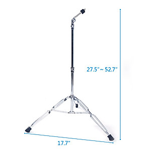 Boom Cymbal Stand Double Braced Adjustable Height 27.5"-52.7", Heavy Duty Double Braced Legs, Medium Weight Boom Stand with Gearless Cymbal Tilter (US Spot)