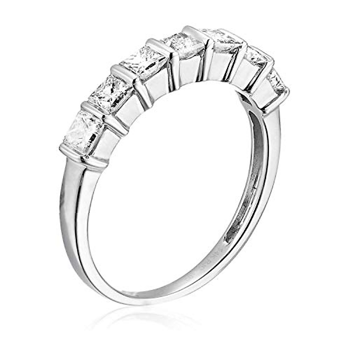 Vir Jewels 1 cttw Princess Cut Diamond Wedding Band for Women in 14K White Gold Channel Set Ring, Size 7