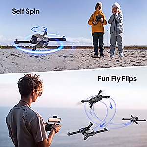 TOMZON T4W Drones with 2K Camera for Adults, Foldable FPV Drone for Beginners with Long Range, One Key Take off/Land, Altitude Hold, RC or APP Control, Circle Fly, Gravity Mode 2 Batteries 36 Mins