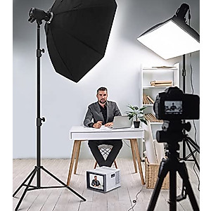 Heavy Duty 9.2 Feet/110'' Light Photography Tripod Stand, Sdfghj Aluminum Spring Cushioned Lighting Stand with Carry Bag for Relfectors Portrait, Softboxes, Umbrellas, Backgrounds, Flash, 280CM