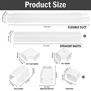 YoleShy 3'' 9 Ft Mini Split Line Set Cover PVC Mini Split Cover Kit Easy Installation Decorative Line Cover Kit for Mini Split AC Line Cover Kit for Heat Pump & Units Air Conditioners