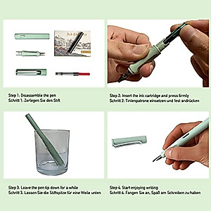 GC QUILL Calligraphy Pen Set, 7 Calligraphy Fountain Pens with Different Nibs and 40 Ink Cartridges, Calligraphy Set for Beginners- MU-09