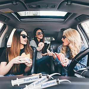 FlossPartner Dental Pick Water Flosser. Smallest Cordless Portable Pocket Size. Teeth Braces Gums Breath. Easy Carry Effective Reusable. Travel Work School Camping Supplies Survival