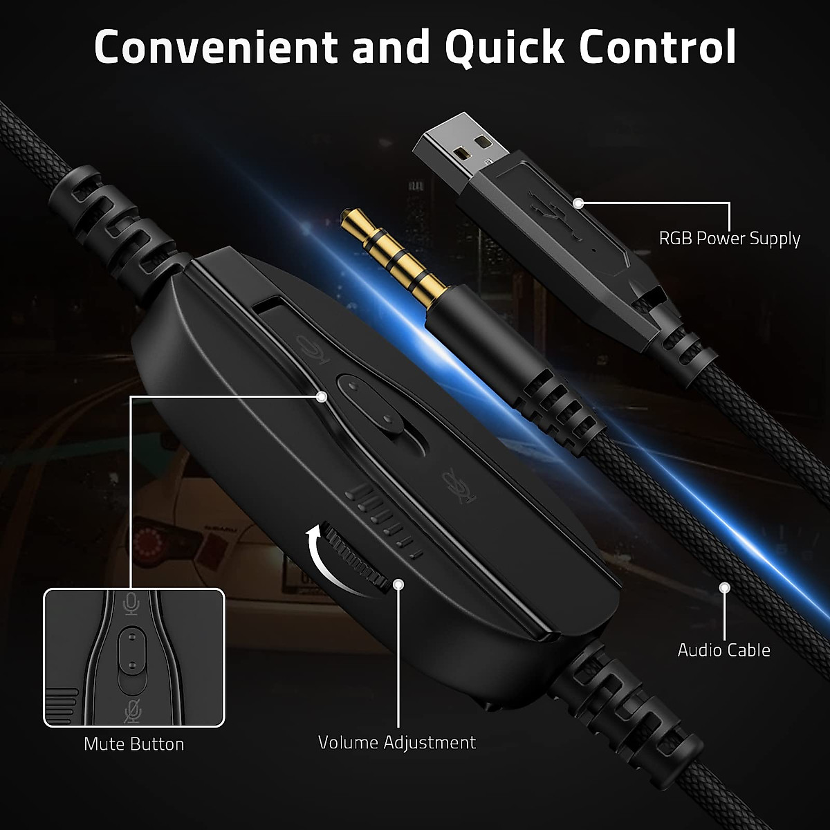 Fachixy FC100 Gaming Headset for PS4/PS5/PC/Xbox/Nintendo Switch, Xbox Headset with RGB Light, PS5 Headset with Mic (Green)