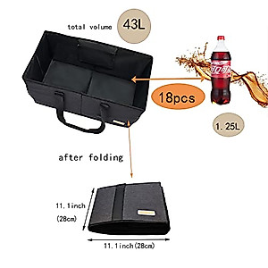 Large Folding Picnic Basket, Laundry Basket,Large Utility Tote Bag, Reusable Basket, Storage Bag, Shopping Bag, Car Storage Box.