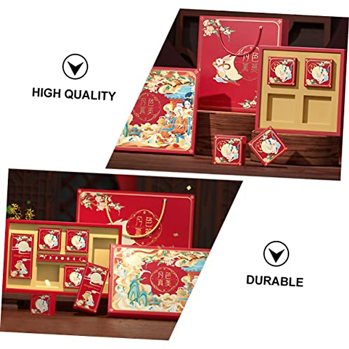 Abaodam 1 Set Moon Cake Box Dessert Containers Mini Paper Cups Mini Muffins Mooncake Packaging Box Christmas Muffin Boxes Bakery Wrapping Box Mid-autumn Festival Supply Moon Cake Case Gift