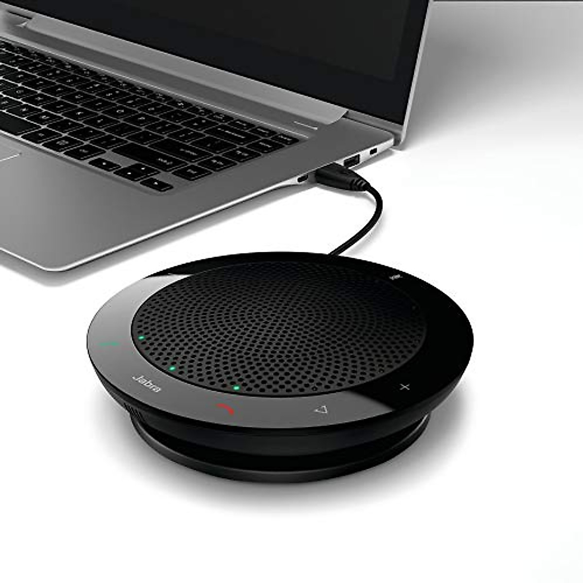 Jabra Speak 410 USB PC Speaker and Microphone - Conference Speakerphone for Laptops, Desktops, MAC, Tablet, USB, Compatible w/Teams, Zoom, Skype Version 7410-109, Global Teck Microfiber Cloth