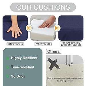 Enipate 2 Pack Outdoor High Back Chair Cushion, Weather Resistant Adirondack Rocking Chair Cushions, Foam Patio Furniture Replacement Cushion