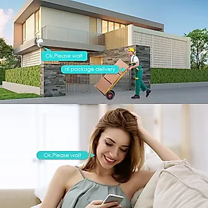 EVERSECU 5MP Ultra HD 2.4Ghz WiFi IP PTZ Camera Outdoor Night Vision Waterproof CCTV Security Dome Camera 5X Digital Zoom, with PC Software/Web Client, Two Way Audio CCTV Surveillance Camera