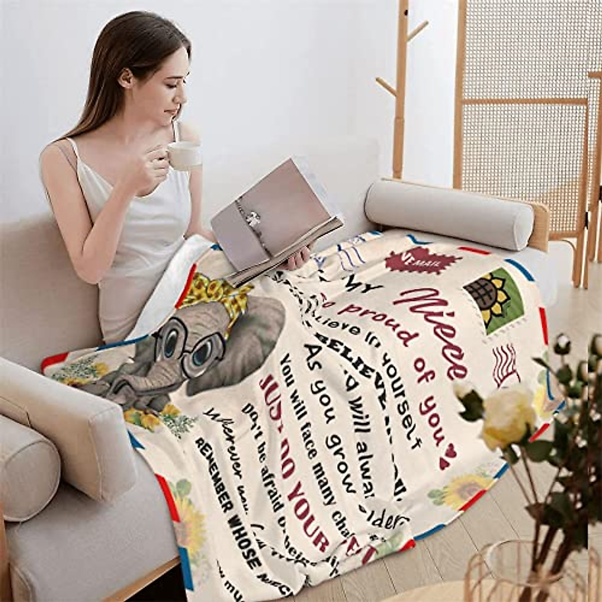 to My Niece Blanket, Niece Gift from Uncle Auntie, Gifts for Niece, Birthday Mothers Day Thanksgiving for Daughter I Love You Gifts Super Soft Fleece Unique Gifts, 50''x60''