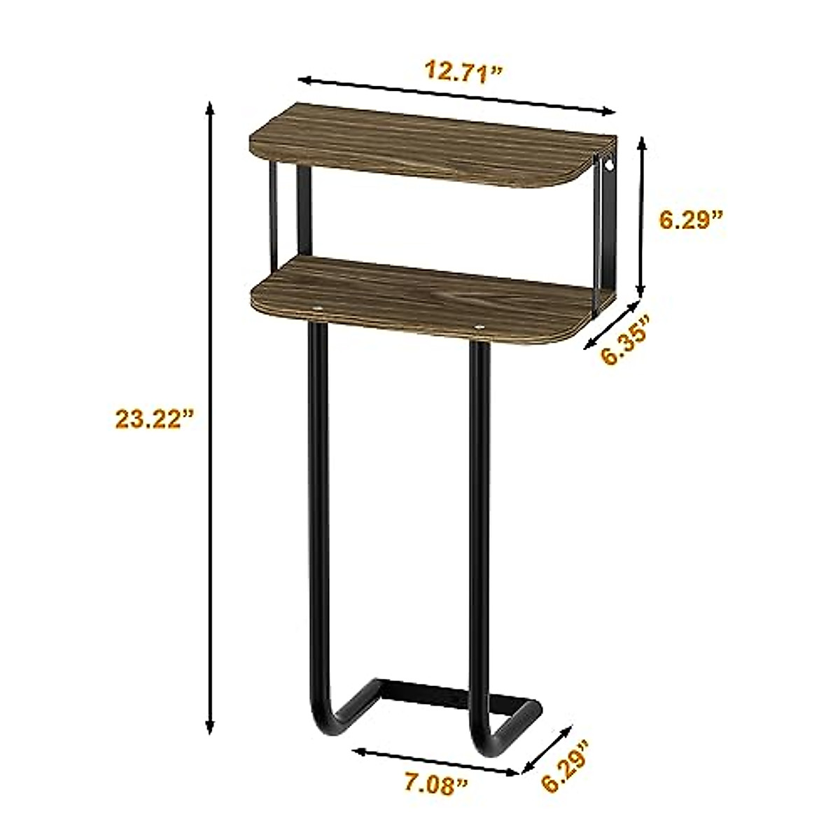 HomeDePal Towel Racks for Bathroom with 2-Tier Wood Shelf, Bathroom Shelves Wall Mounted with Bath Towel Storage, Towel Holder for Bathroom Wall, Floating Shelves Over Toilet, Bathroom Wall Organizer