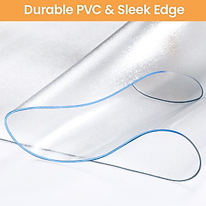 Yecaye Desk Chair Mat for Hardwood Floor, 48"×36" Office Chair Mat, PVC Computer Chair Mat, Floor Protector for Rolling Chair, Only for Hard Floor