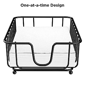 Guest Towel Napkin Holder, Bathroom Napkin Holder, GMFINE Metal Paper Hand Towel Holder Tray Caddy for Bathroom, 9.4" x 5.5" x 2.2" Inside Size, Black