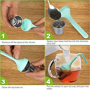 Fenshine Tea Infuser, Extra Fine Mesh Tea Cup Filter Silicone Handle Stainless Steel Tea Strainer Loose Tea Steeper for Loose Leaf Tea or Herbal Tea