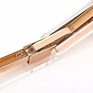SIRMEDAL Elegant Ultra Clear Acrylic Office Supplies Acrylic Stapler Matte Gold Desktop Stapler with 1000pcs Staples for Office Accessories(Gold)