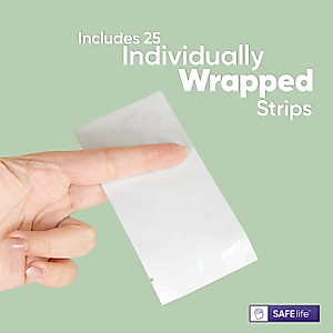 SAFE LIFE Fentanyl Test Strips for Powder, Liquid & Pills - Highly Sensitity Fentanyl Testing Strips Cut-Off Level 10 ng/ml-Powders | Fentanyl Test Kit [25] Pack