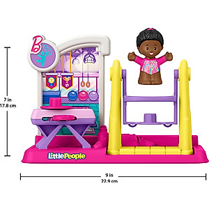 Fisher-Price Little People Toddler Toy Barbie You Can Be Anything Gymnast Playset with Figure for Preschool Pretend Play Kids Ages 18+ Months