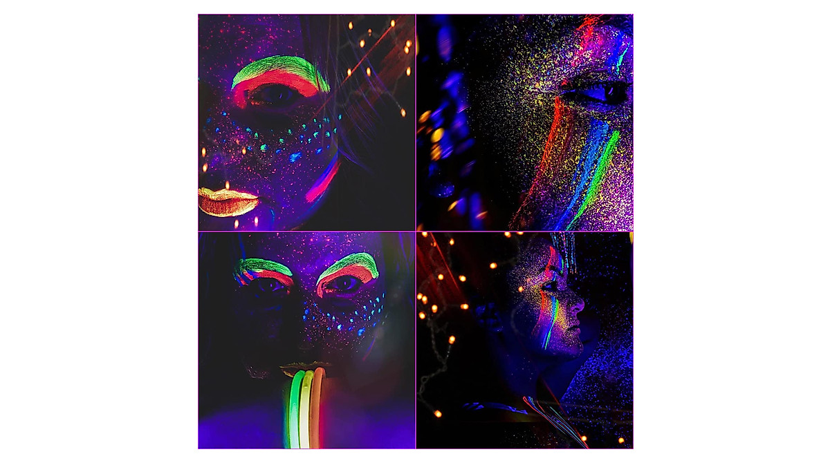 Bowitzki UV Neon Face & Body Paint Kit - 8 Colors