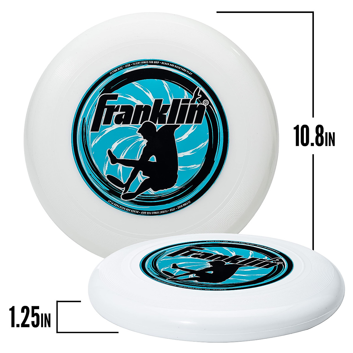 Franklin Sports Flying Disc - Sport Disc for Beach, Backyard, Lawn, Park, Camping and More - 175 Gram Disc,White