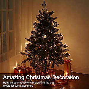 Christmas Lights, 300ct 69.6ft Incandescent Christmas Lights Connectable, Outdoor Christmas Tree Lights, 120V UL Certified Indoor Christmas String Lights for Xmas Party Patio, Brown Wire, Warm White