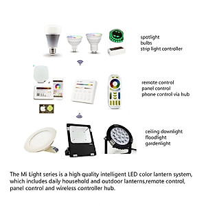 Mi Light MR16 Color Changing LED Spotlight WiFi RGB +CCT 4 Watt Warm White Dimmable (4W MR16)