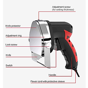 Roast Meat Slicer, Handheld Commercial Electric Kebab Knife Cutter Handheld BBQ Beaf Cutting Machine Knife Professional Cutter Thickness 0-8 mm