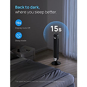 Dreo Smart Tower Fan WiFi Voice Control, Works with Alexa/Google, Cruiser Pro T1S Floor Standing Bladeless Oscillating Fan with Remote, 6 Speeds, 4 Modes, 12H Timer, for Indoor Bedroom Home Office