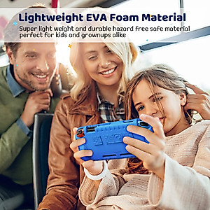 Fintie Kids Case Compatible with Nintendo Switch w/2 Game Card Slots - [Ultralight] [Shockproof] Protective Cover with Ergonomic Grip, Kids Friendly Grip Case for Switch Console (Blue)