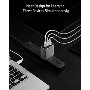 CUKTECH 65W USB C Charger, GaN III Fast Charger, PPS 3-Port Fast Compact Foldable for MacBook Pro/Air, Tablet, Galaxy S24, Dell XPS 13, Note 20/10+, iPhone 15/Pro, Switch, Steam Deck, Pixel and More