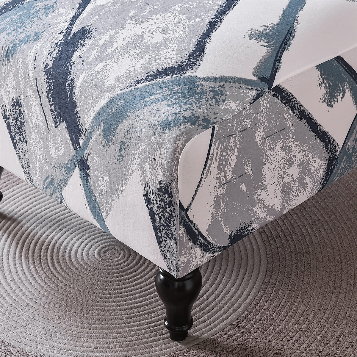 Jusmate Armless Accent Chair Cover Slipcover, Stretch Chair Slipper Super Fit Armless Chair Furniture Protector Cover Slipcover for Living Room Hotel (Blue/Grey)