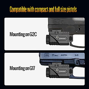 Defentac Pistol Light and Green Laser Sight Combo for Guns, 600lm Tactical Flashlight White LED and Green Beam Combo, Magnetic Charging