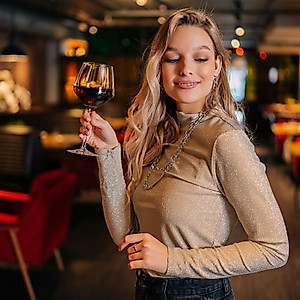 Mainstream Source Red Wine Glasses, Modern Renaissance Collection – Contemporary European Style Crystal Wine Glasses with Long Stems, Lead-Free (23.5 oz, Set of 4)