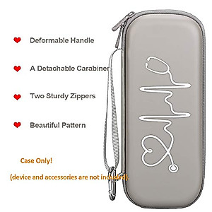 BOVKE Stethoscope Protective Case Replacement for 3M Classic III, Lightweight II S.E, Cardiology IV, MDF Acoustica Deluxe Stethoscope - Extra Room fit Nurse Accessories Penlight Medical Scissors, Grey