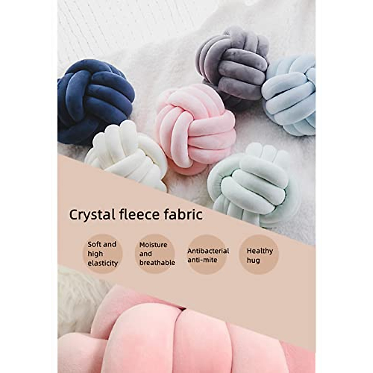 GXYR Knot Ball Pillow Round Cushion Pillows Velvet Round Pillows Cushion Dark Grey knot pillow Home Decoration Plush Pillow round throw pillows for couch,7.87"