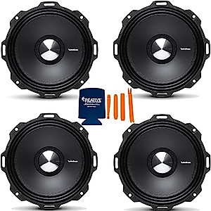 Rockford Fosgate PPS4-6 6.5" 800W 4-Ohm Impedance Mid-Range Car Speakers 4 Pack with Fiber Reinforced Paper Cone and Stamp Cast Aluminum Frame