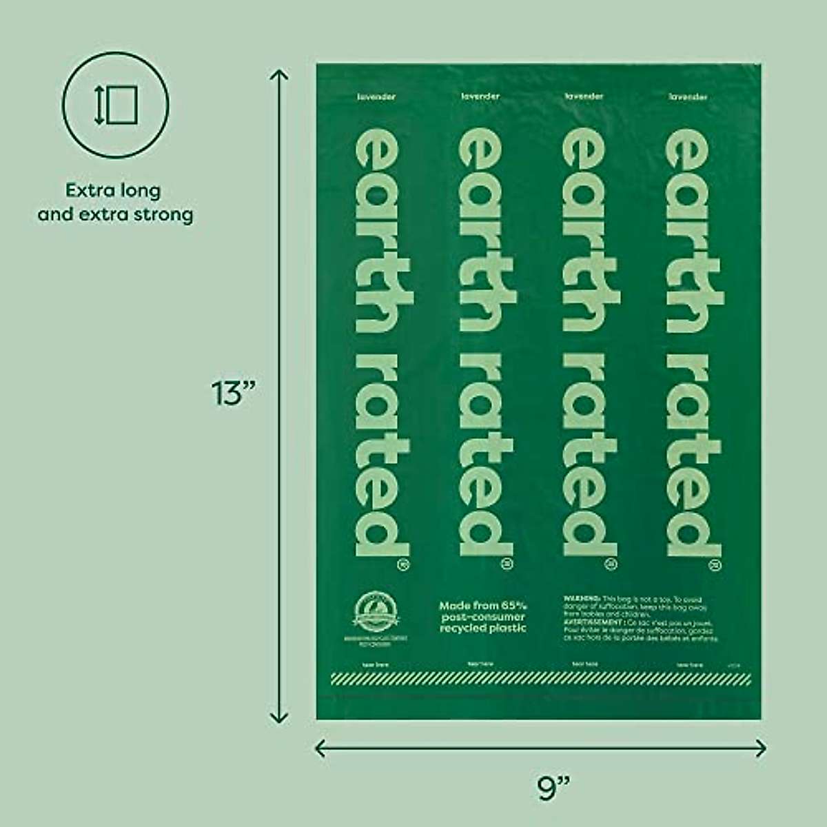 Earth Rated Dog Poop Bags, New Look, Guaranteed Leak Proof and Extra Thick Waste Bag Refill Rolls For Dogs, Lavender Scented, 270 Count