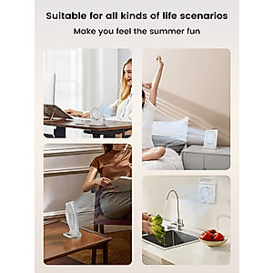 FERRISA Desk Fan On-The-Go, Small But Powerful, Portable Fan Battery Operated, 220° Tilt Folding Ultra Quiet mini Personal Fan, Strong Wind, 3 Speed Adjustable For Office Desktop Travel (White)