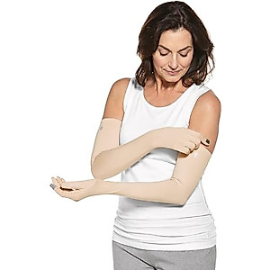 Coolibar UPF 50+ Men's Women's Culebra UV Long Sun Gloves - Sun Protective (Medium- Beige)