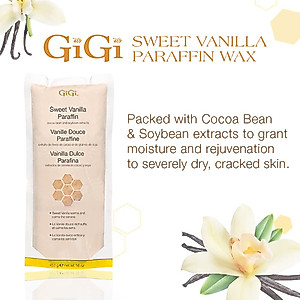 GiGi Paraffin Wax, Sweet Vanilla Paraffin Bath Wax With Spa Quality Finish, with Cocoa Bean and Soybean Extracts, 16 Oz.