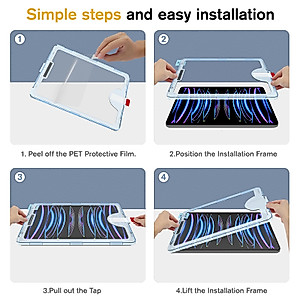 Hocents. Paperfeel Glass Screen Protector Compatible with iPad Pro 12.9 6th / 5th / 4th / 3rd Generation (2022/2021 / 2020/2018), Auto-Alignment Tool, Tempered Glass, EZ Kit