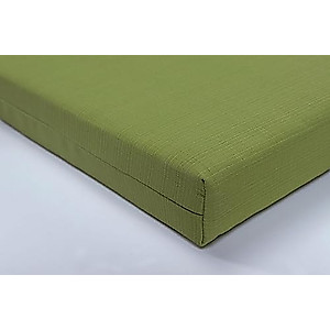 Pillow Perfect Forsyth Solid Indoor/Outdoor Wicker Patio Sofa/Swing Cushion Tufted, Weather and Fade Resistant, 18" x 45", Green