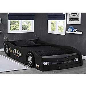 Delta Children Grand Prix Race Car Toddler & Twin Bed - Made in USA, Black