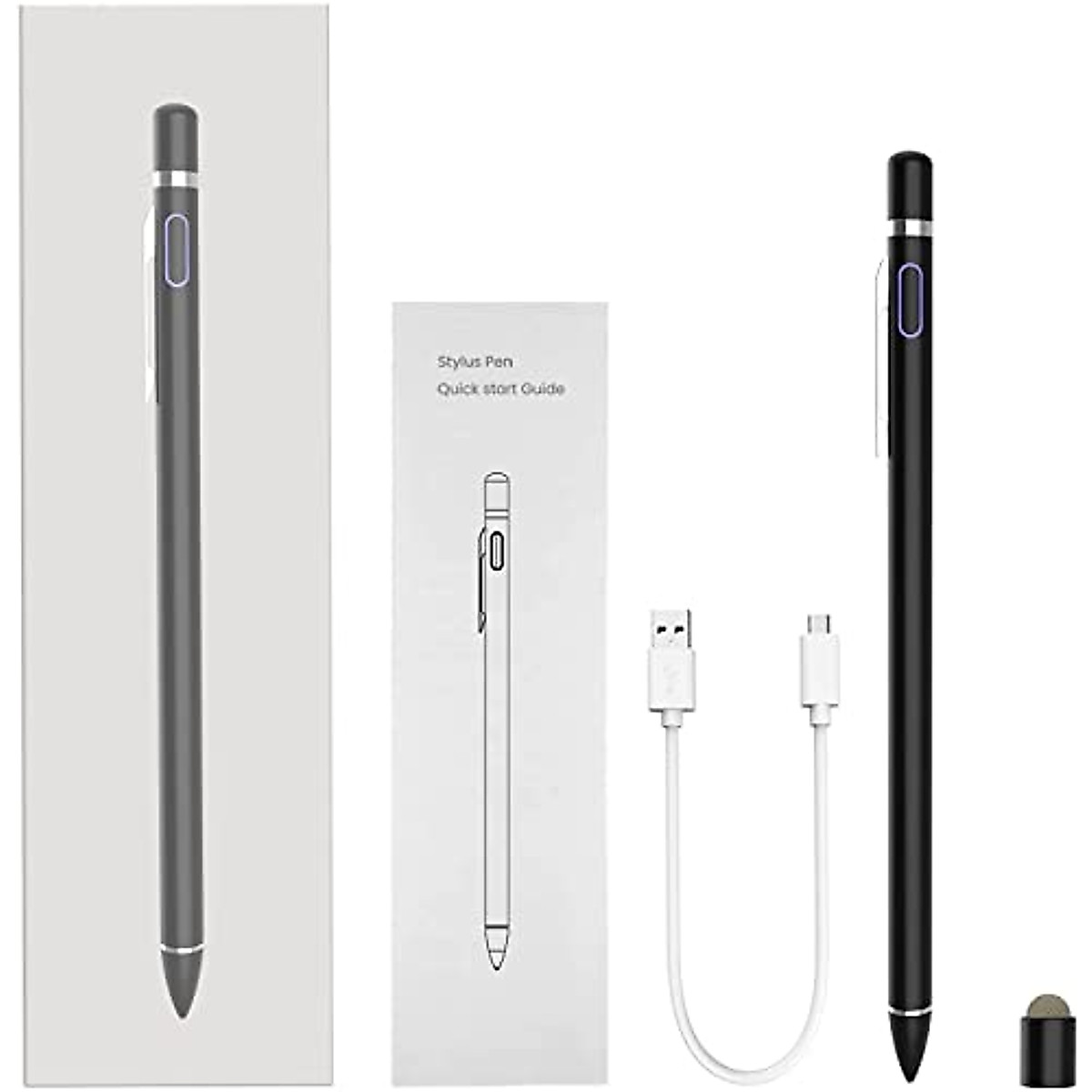 LAOZHOU Best BK Stylus Pen Pencil Pro 12.9/11/10.5/9.7 Inch Air 5/4/3/2/1 iPad 9/8/7/6/5/4/3/2 Mini 6/5/4/3/2/1 Generation Alternative Drawing Writing Digital Smart Stylist for Touch Screens, Black