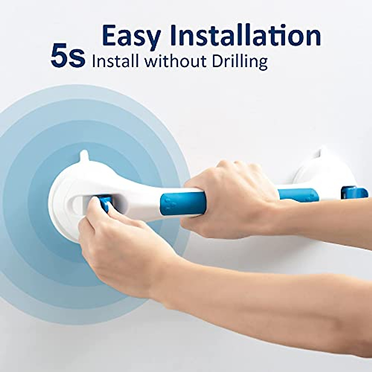 TAILI Suction Shower Grab Bar + Corner Shower Caddy Bathroom Safety Handle Bathroom Organizer No Drilling and Removable Suction Mounted