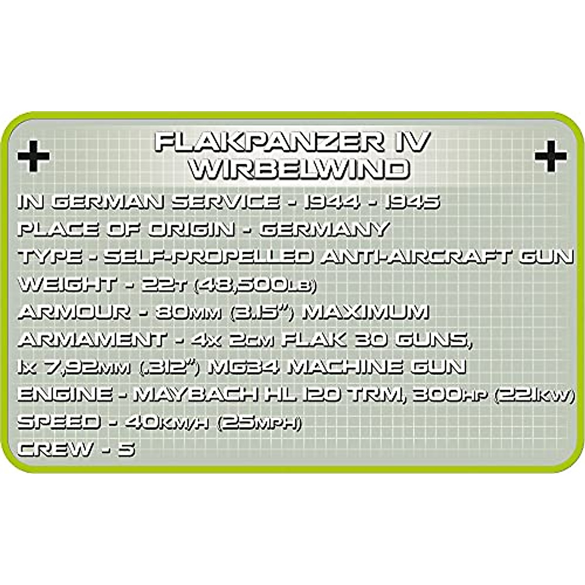 590 Pcs Historical Collection WWII /2548/ Flakpanzer Iv Wirbelwind