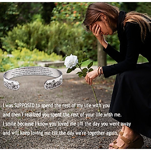 Jojomina To My Husband In Heaven Memorial Bracelet, Engraved Remembrance Sympathy Cuff Bangle Bracelet I Was Supposed to Mantra Cuff Bangle for Loss of Husband