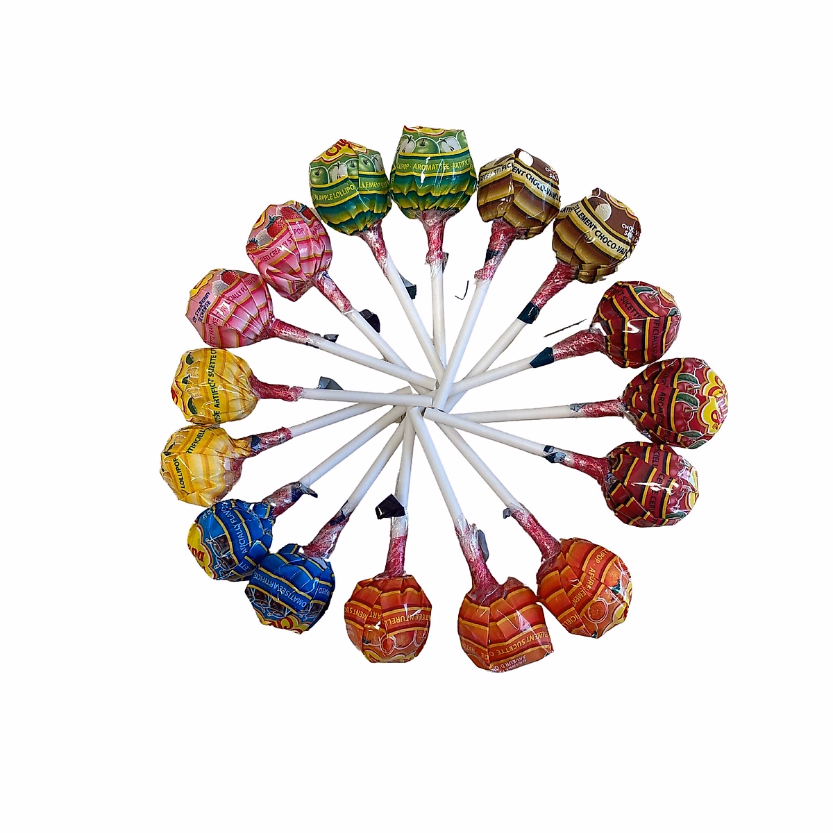 CHUPA CHUPS Lollipops – Bulk Lolly Pop Candy Suckers w/ Yummy Assorted Flavors – Individually Wrapped Snacks – for Kids and Adults – 1 lb Variety Pack Bundle in Burlap Bag