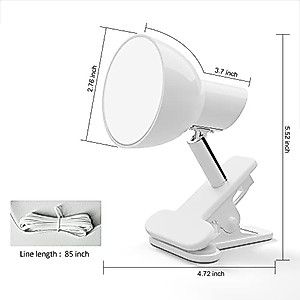 deeloop LED Clip on Light Book Reading 5W Super Bright 330° Rotation Clip on Lamp for Bed/Desk Lamp with Clamp White