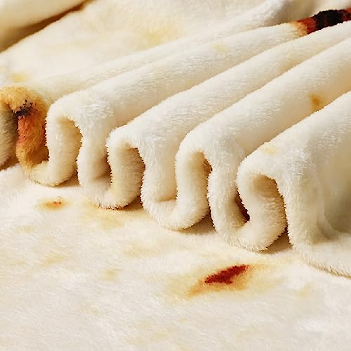 Excervent Tortilla Burritos Wrap Blanket for Adults and Kids, 290 GSM Double Sided Funny Realistic Food Blanket, Novelty Tortilla Blanket, Super Soft Taco Flannel Throw Blanket, 47 inch Beige